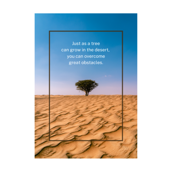 Overcome Great Obstacles - Self Adhesive Poster - Focus Prints