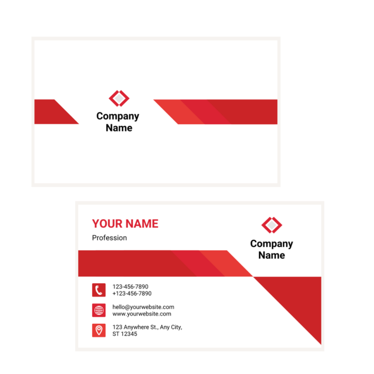 Simple Red and White Business Card - 90x55mm - Focus Prints