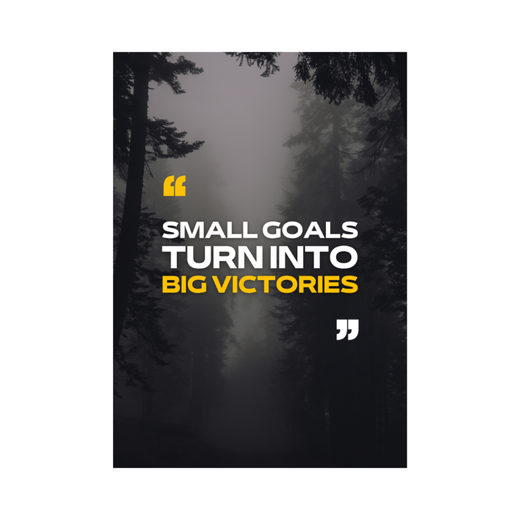 Small Goals Turn into Big Victories - Self Adhesive Poster - Focus Prints